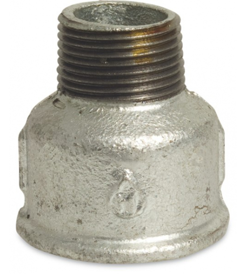 PROFEC NR. 246 SOKNIPPEL GIETIJZER GEGALVANISEERD 1 1/4" X 1" BINNENDRAAD X BUITENDRAAD 25BAR DVGW